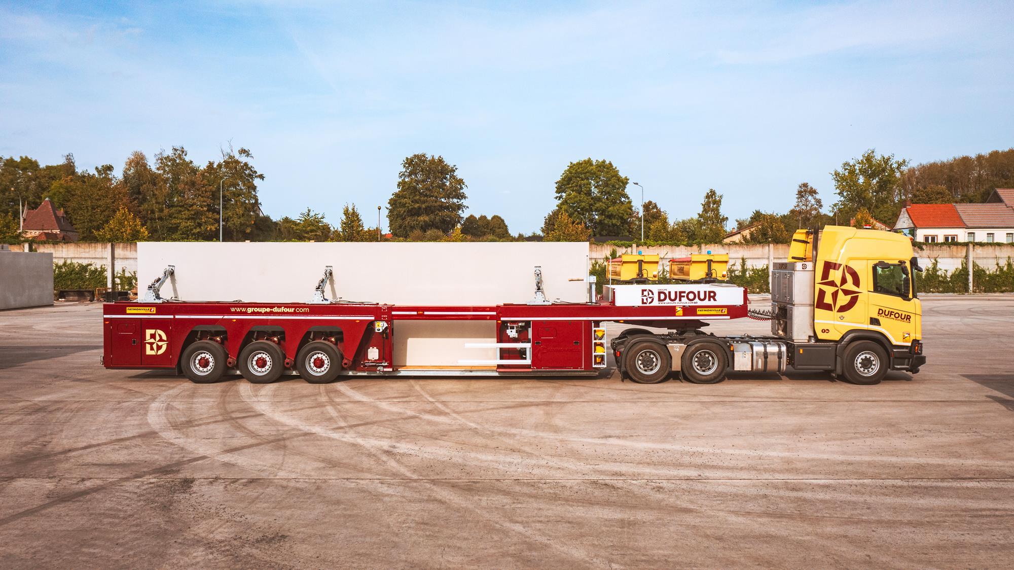 Inloader semi-trailer for precast concrete elements - PrefaMAX